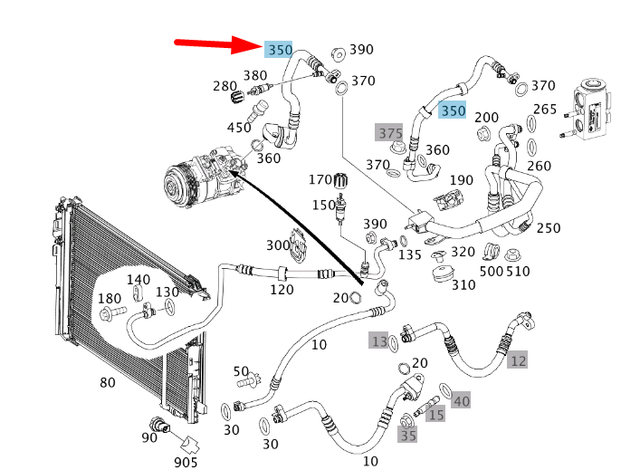 MERCEDES BENZ W212 E350 CGI Air Conditioning Hose A2128306515 for sale ...