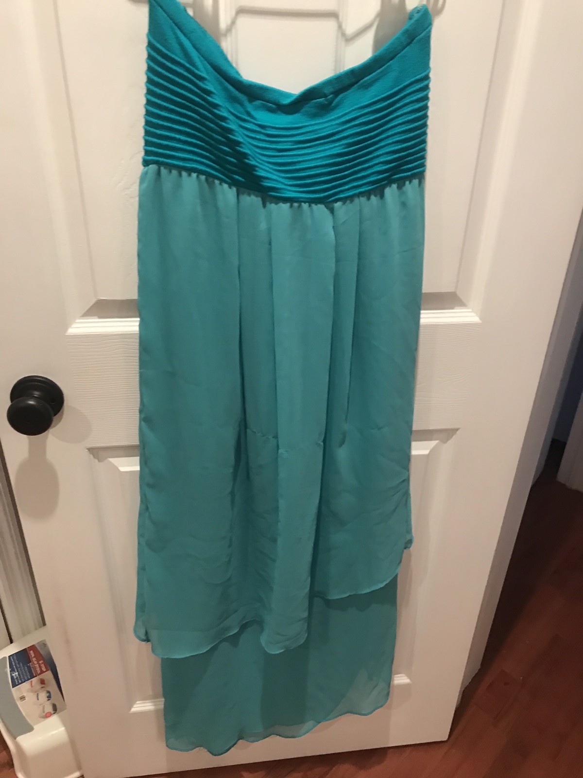 Turquoise Green Strapless Tube Dress Size L | eBay