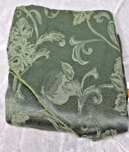 Harvest Scroll Damask Green Tablecloth 70" Round Cotton Blend Linens N ...