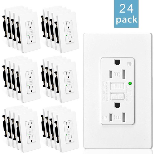 15 Amp GFCI Receptacle Outlet LED Indicator Ground Fault Circuit ...