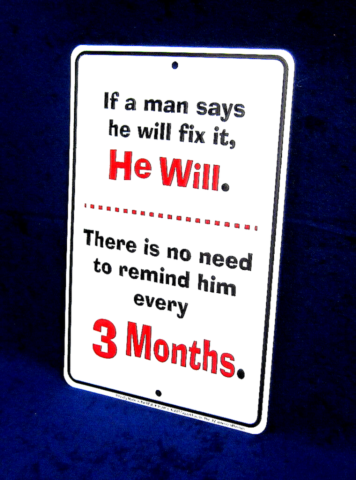 A MAN WILL FIX IT -*US MADE* Embossed Sign - Man Cave Garage Shop Bar ...