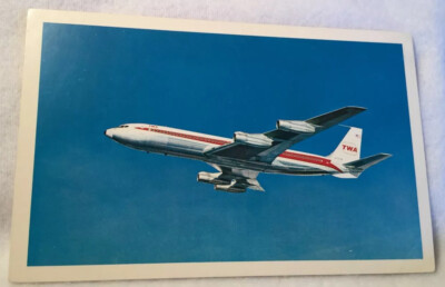 Vintage Postcard TWA Star Stream Jet Trans World Airlines Airplane ...