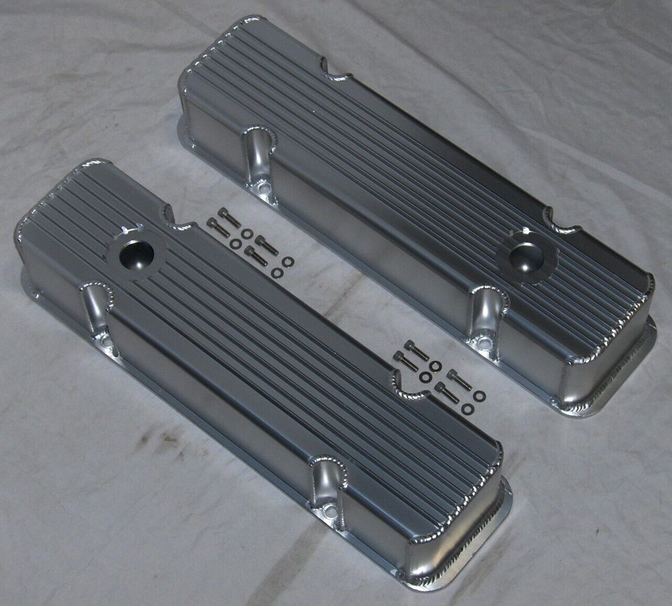 Pontiac Fabricated Finned Aluminum Valve Covers 326 389 350 400 421 428 ...