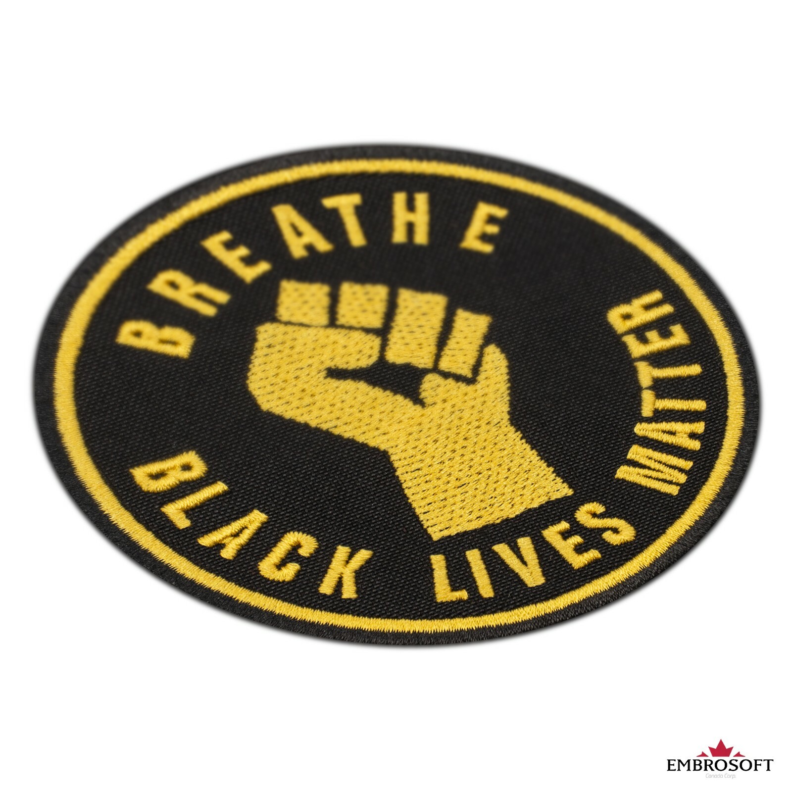 Black Lives Matter Patch, BLM I can't breathe Emblem, Round Logo ...