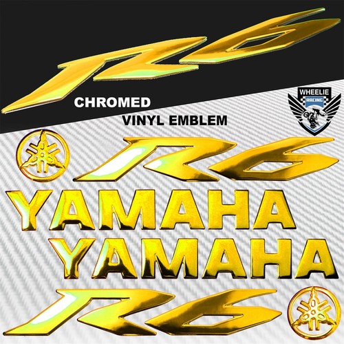 8" 3D FAIRING/FUEL TANK LOGO EMBLEM+6" STICKER FOR YZF-R6/R6S CHROME R6 ...