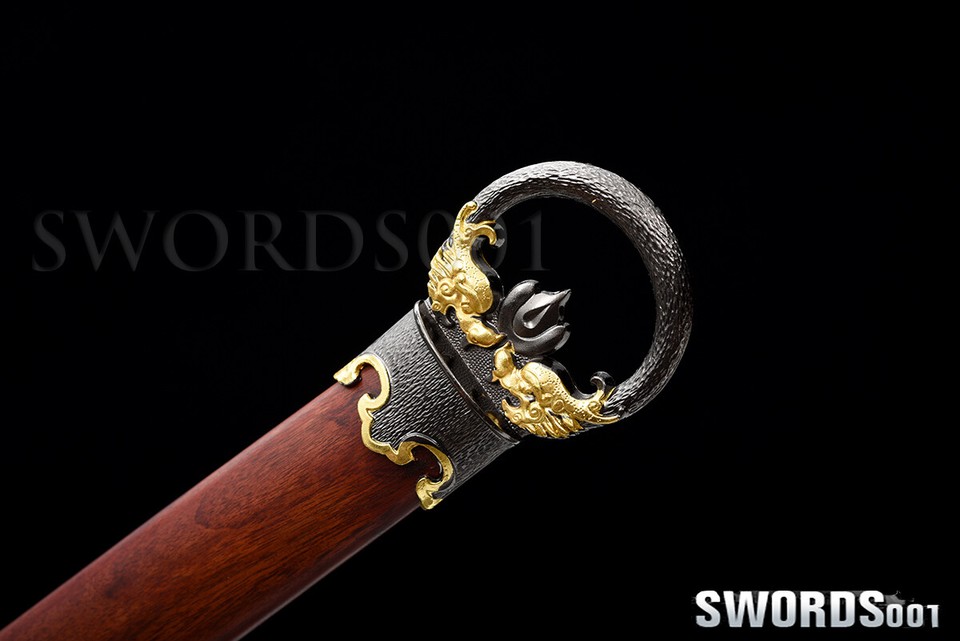 red wood Ring-pommel Dao Chinese Sword Damascus folded Steel blade | eBay
