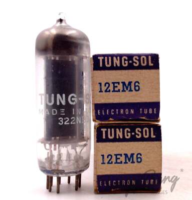 2 Tung-Sol 12EM6 Diode Tetrode Detector Power Amplifier Radio Audio ...