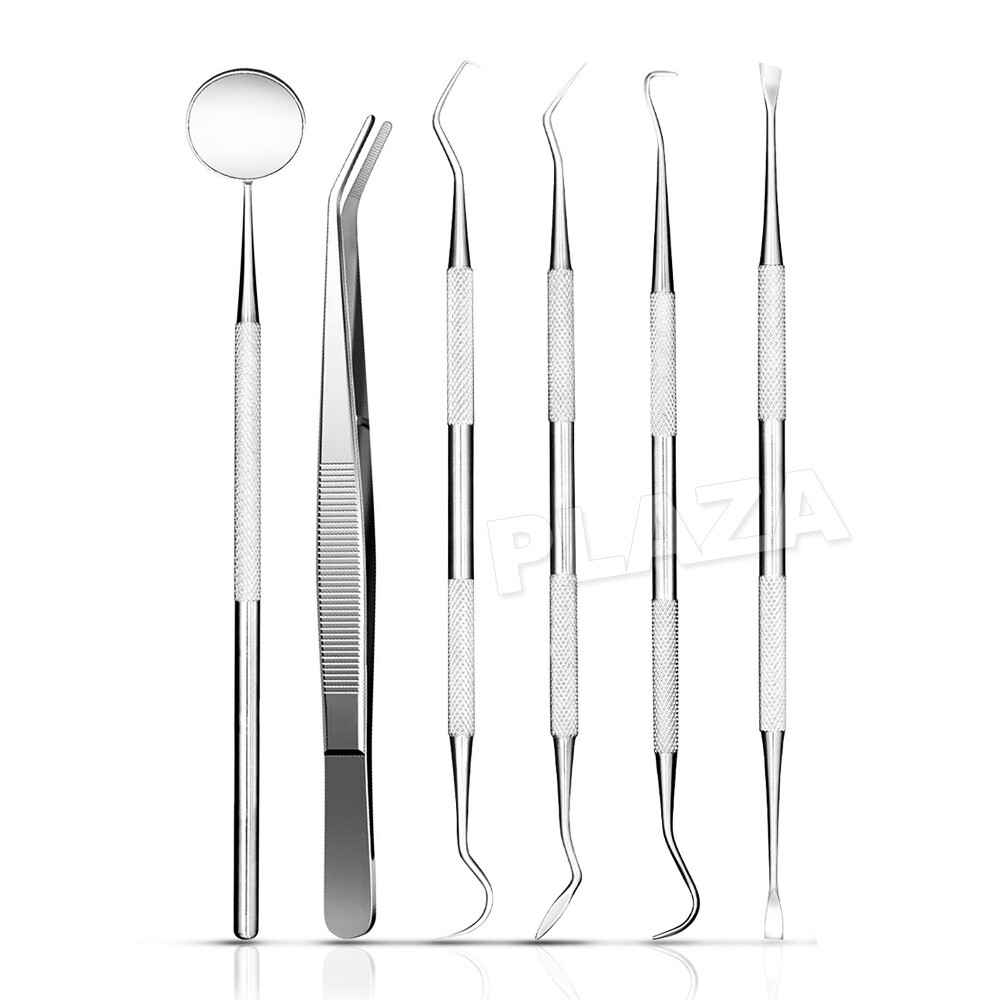 7PCS Dental Hygiene Tools Teeth Cleaning Kits Mirror Scraper Pick ...