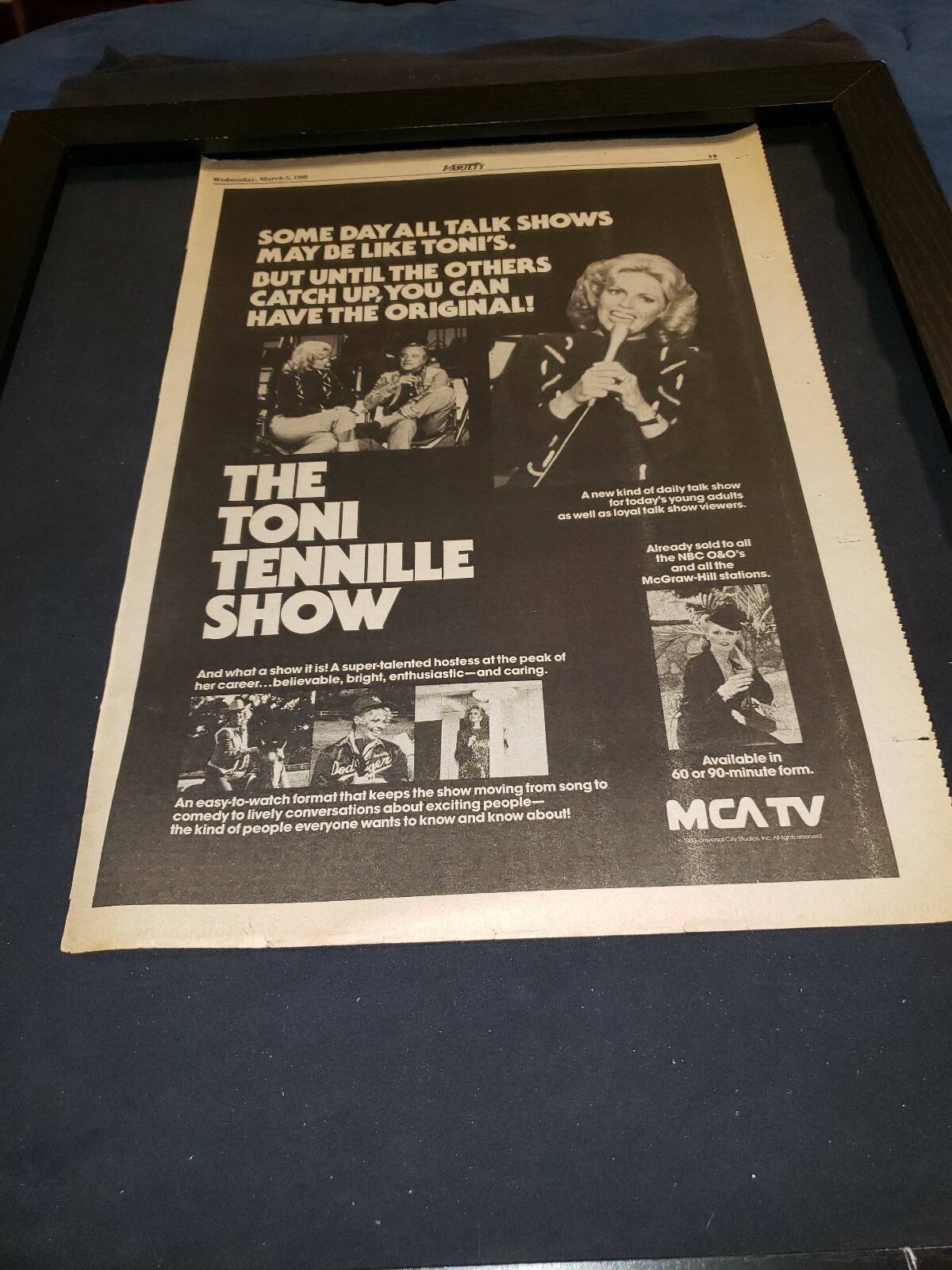 The Toni Tennille Show Rare Original Promo Poster Ad Framed! | eBay