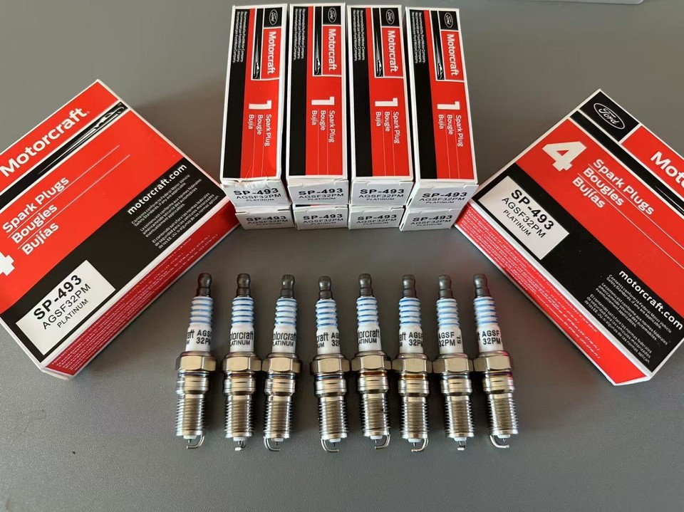 8Pcs OEM Motorcraft SP-493 Platinum SPARK PLUGS AGSF32PM For Ford 4.6L ...