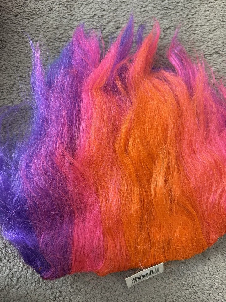Rainbow Troll Wig Blue Purple Pink Blue Orange Trolls Costume Accessory ...