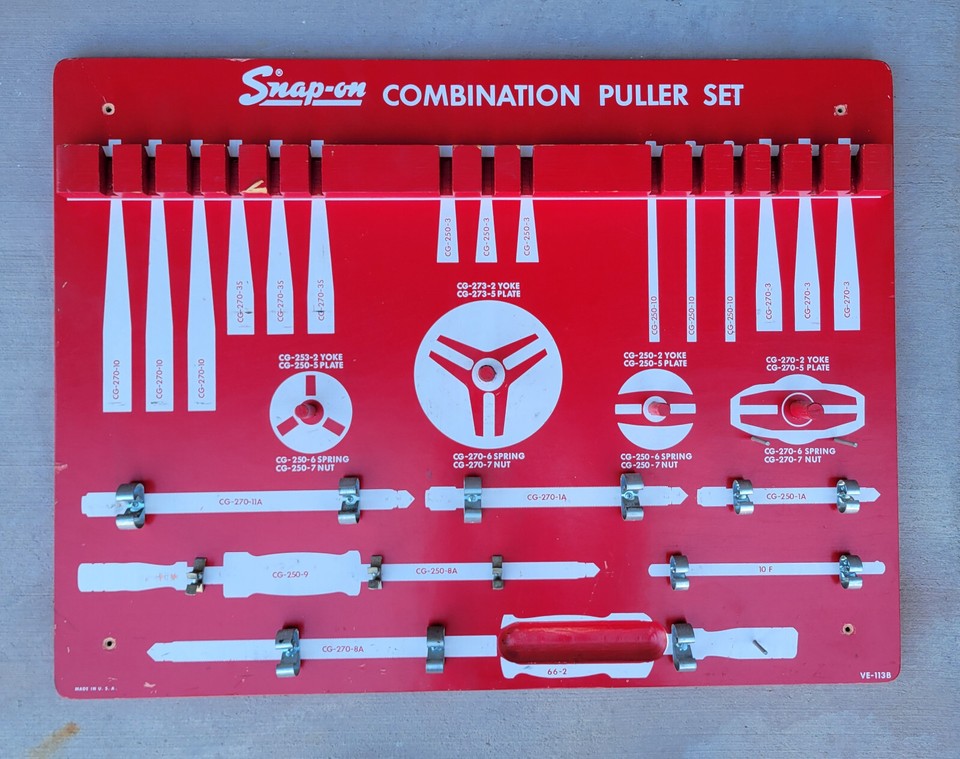 Snap-on VE-113B Industrial Combination Puller Set W/ Wall Mount Case ...