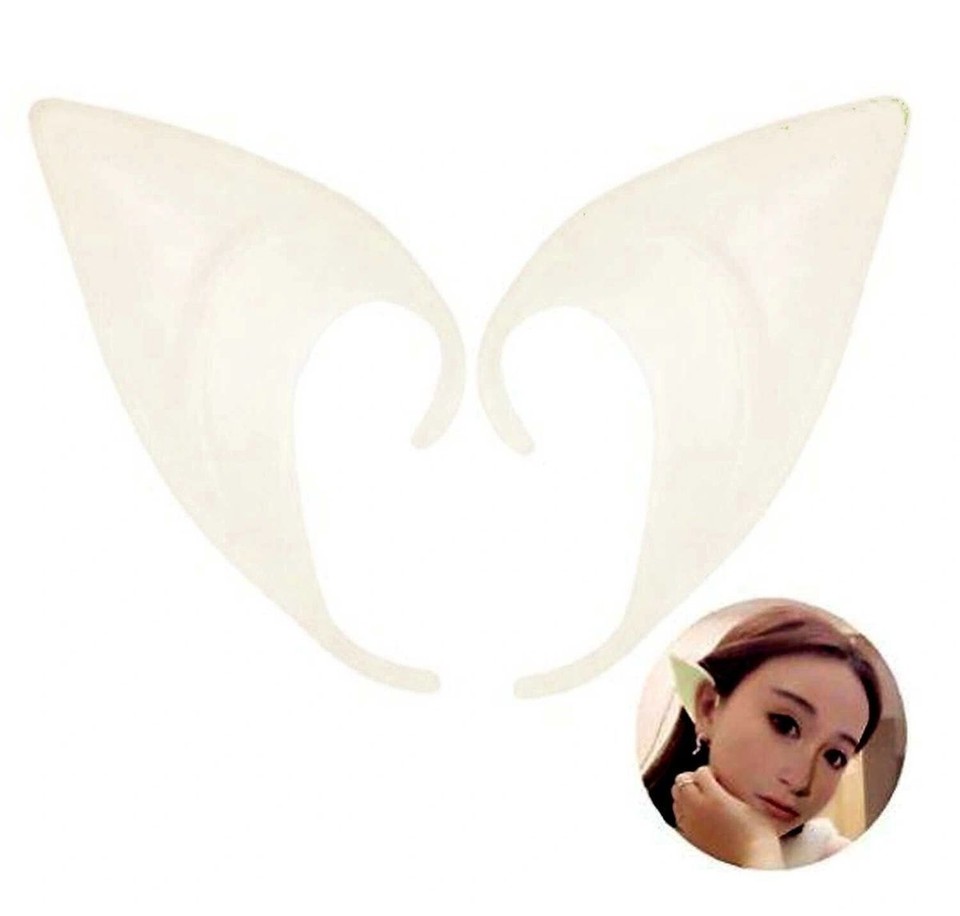 4-Pr Clip LATEX GLOW/FLESH Leprechaun Vulcan Fairy ELF EARS Cosplay ...