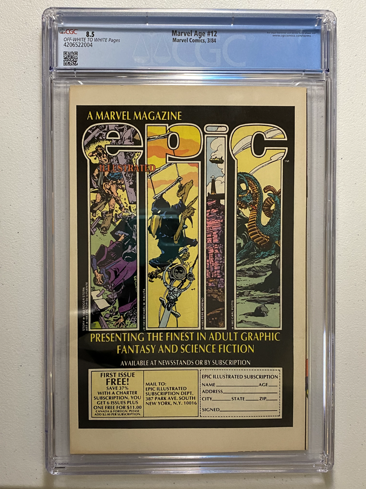 Marvel Age #12, KEY - Preview Spider-Man Black Suit, CGC 8.5, Marvel ...