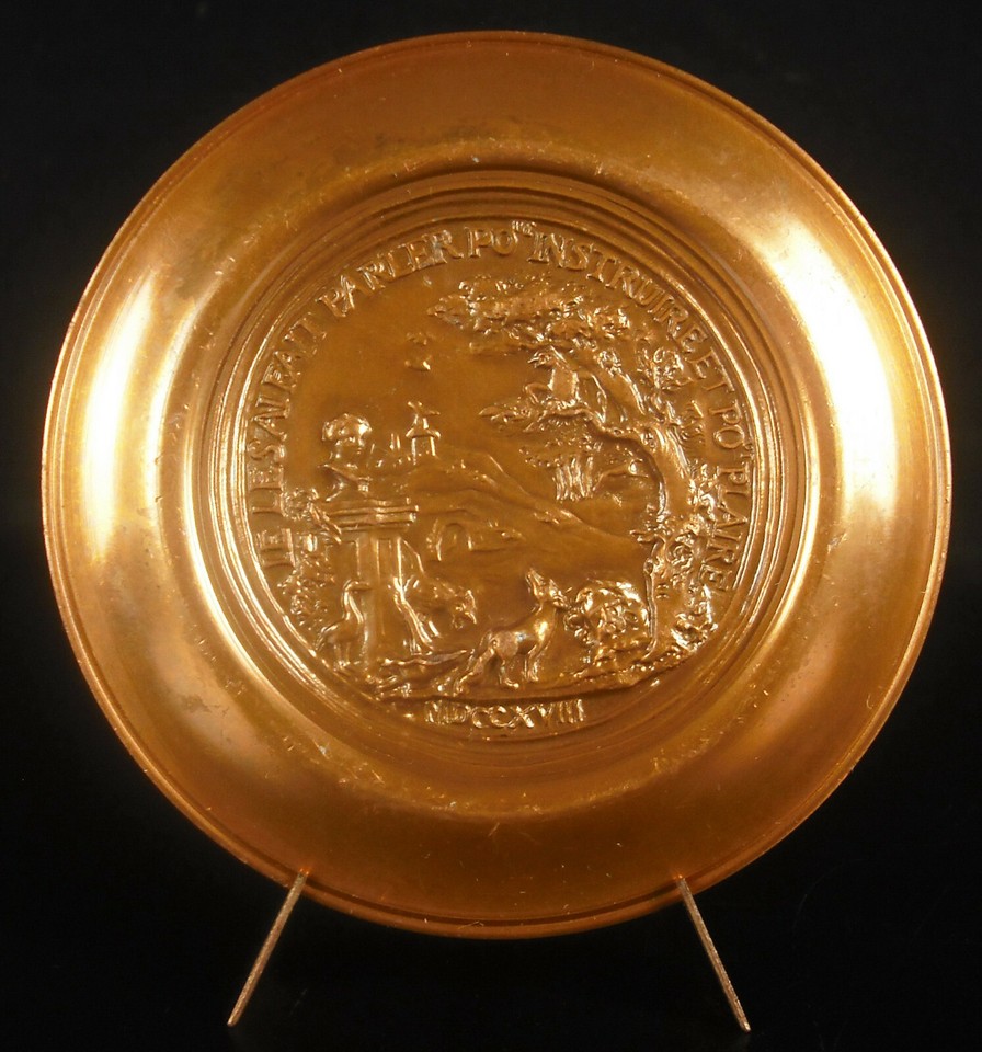 Medal number 3/300 Sc Simon Priest Jean de La Fontaine Poet refr 1743 ...