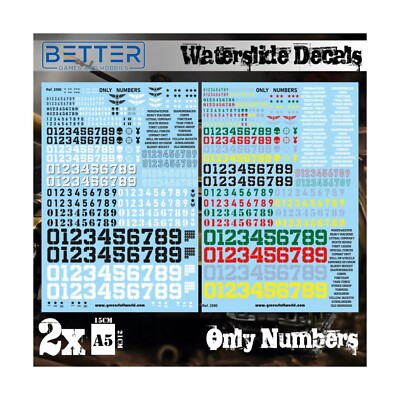 GREEN STUFF WORLD Waterslide Decal Sheets - Numbers - Tank Decals | eBay