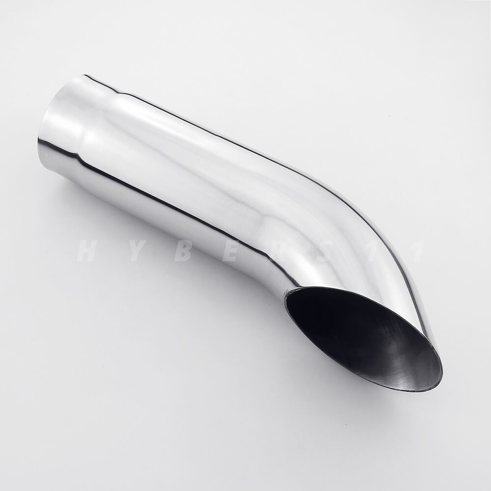 Pair 2.75" Outlet Turn Down Pipe Exhaust Tips 2.5" In Round 304 ...