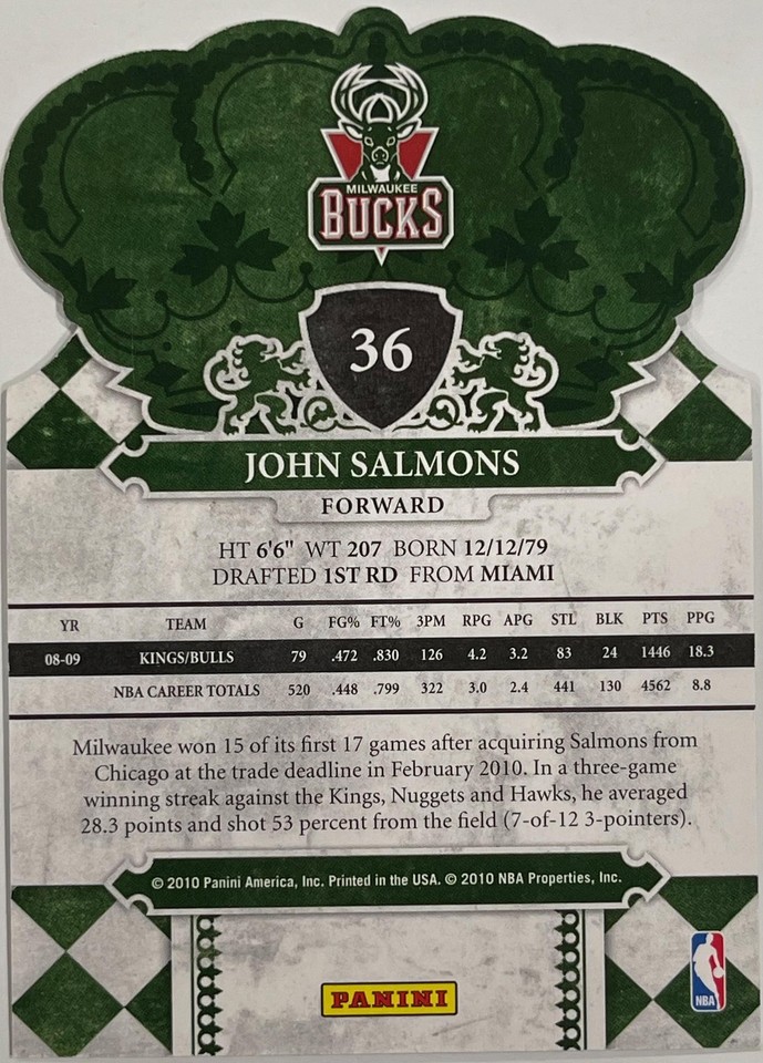 2009-10 Panini Crown Royale #36 John Salmons | eBay