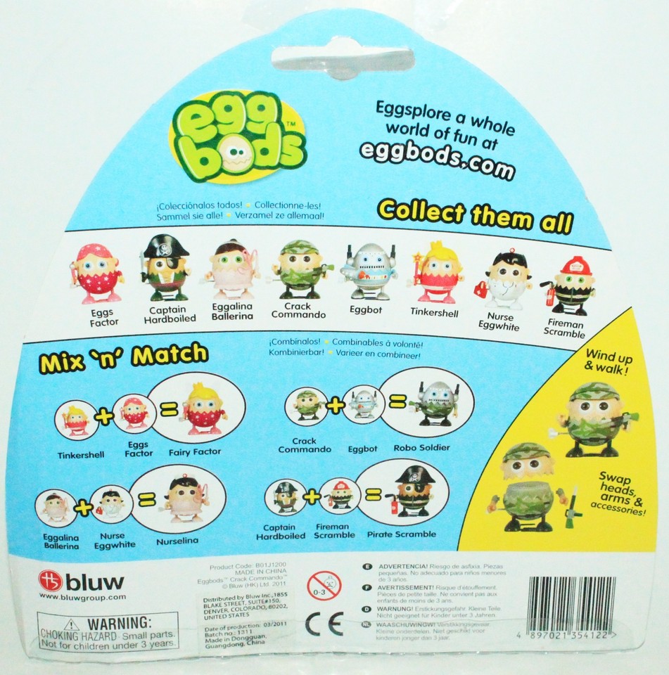 EGGBODS CRACK COMMANDO - WIND-UP & WALKING TOY 3" EGG FIGURE 2011 NEW ...