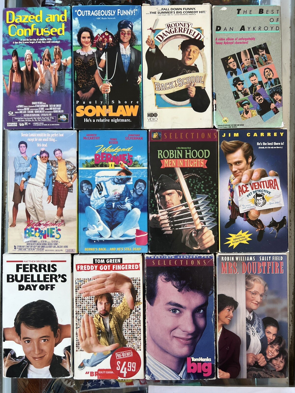 90s VHS MOVIE LOT - 12 COMEDY MOVIES - Weekend Bernie’s Ace Ventura ...