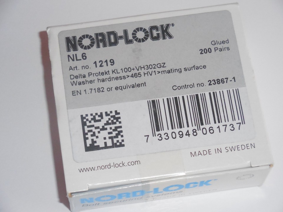 NEW NORD-LOCK NL6 (M6) VIBRATION PROOF LOCK WASHERS (50 PAIRS) #1219 | eBay
