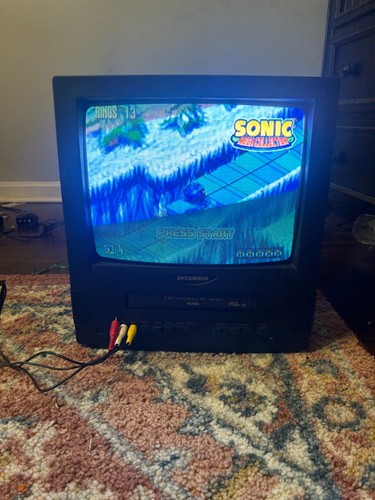 Sylvania SSC130B 13" TV/VCR Combo Vintage Retro Gaming Tested Works ...