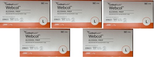 Cardinal Health 5110 WEBCOL LARGE SIZE ALCOHOL PREP PADS WIPES Made in ...