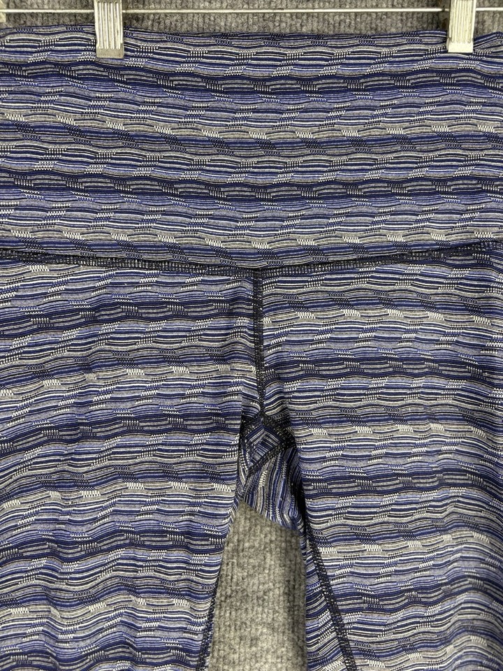 Lululemon Wunder Under Crop Leggings Women's Size 6 Blue Spave Dye ...