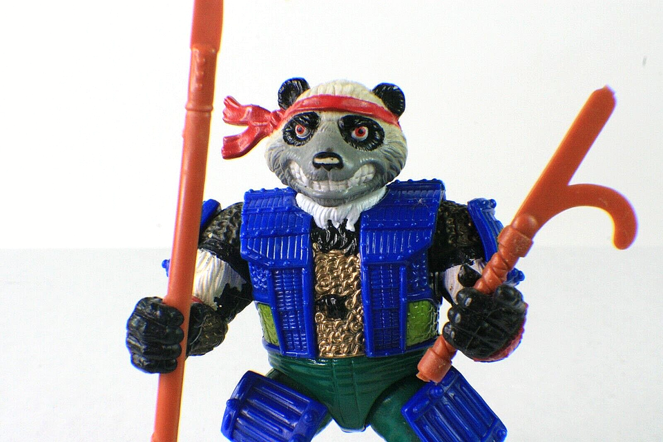 1990 TMNT Panda Khan Gray Beard Action Figure Teenage Mutant Ninja ...