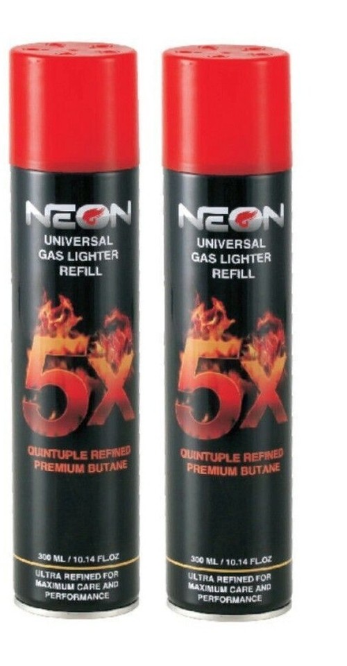 4 6 12 Can Neon 5X Refined Butane Lighter Gas Fuel Refill 300 mL ...