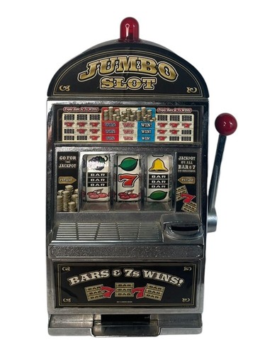 Jumbo Slot Machine BARS & 7S Win Savings Bank Lights 14.5"x8"x6" Man ...