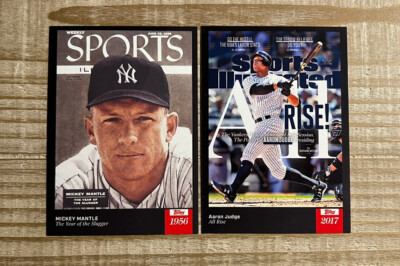 Mickey Mantle & Aaron Judge Topps X Sports illustrated Cover Cards NY ...