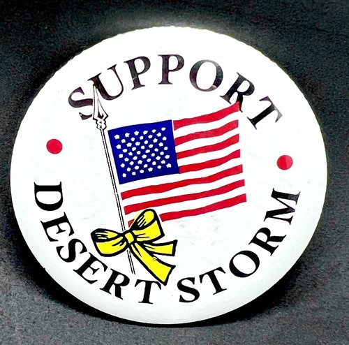 Vintage Support Desert Storm Pin Patriotic Iraq War Button Military ...