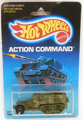 Hot Wheels Tank Gunner Green Camouflage Halftrack c.1986 ACTION COMMAND ...