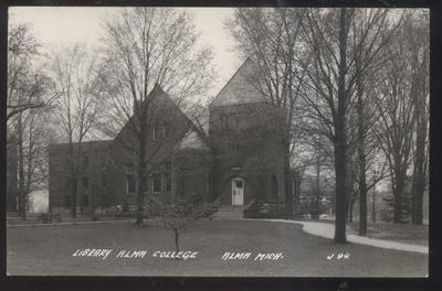 REAL PHOTO Postcard ALMA Michigan/MI Local Area College Library ...