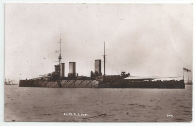 HMS LION Lion class Battlecruiser Royal Navy RP PC 1914 | eBay
