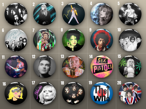 Music Band Pin Badge Buttons | Rock Indie Grunge Punk Music | Band ...