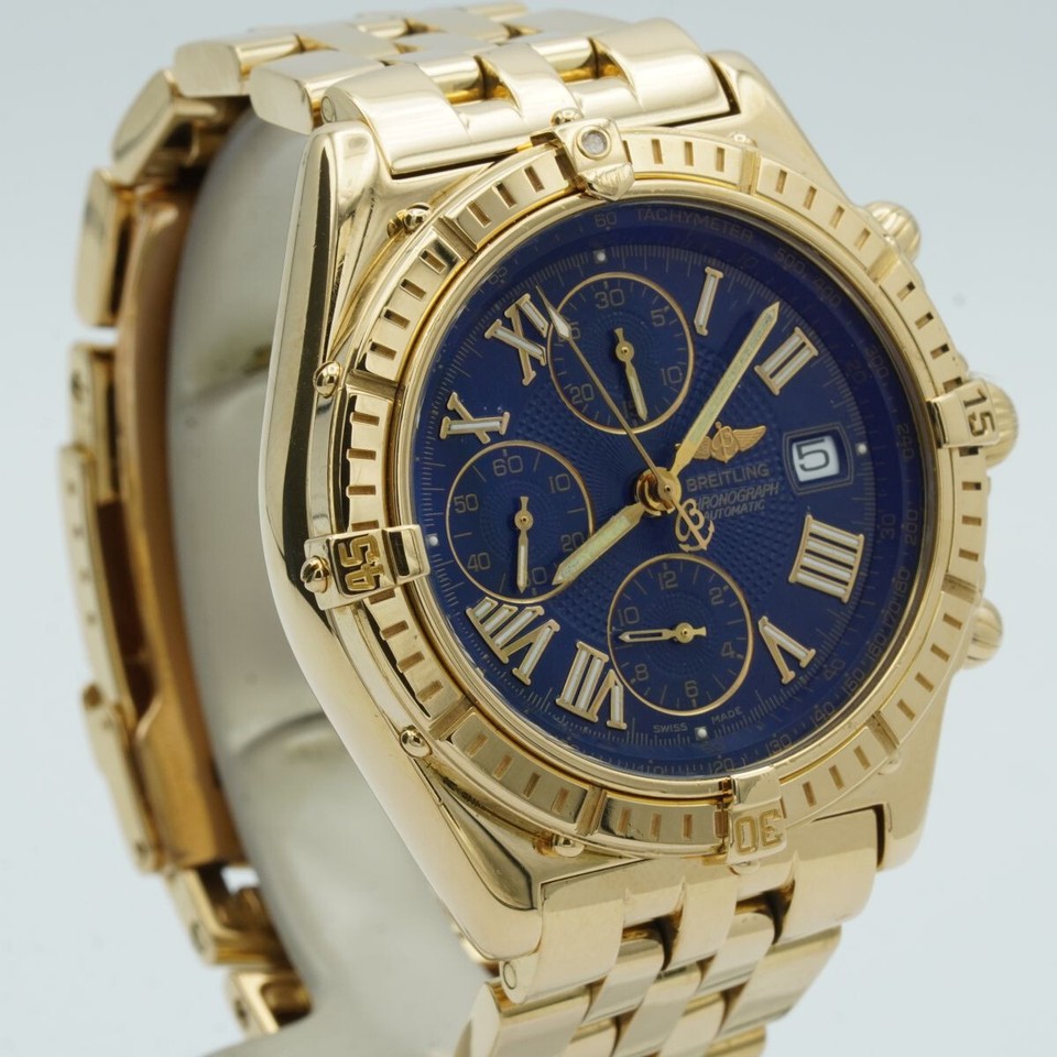 Breitling Crosswind Automatic Men's Watch K13055 18K 750 Solid Gold ...