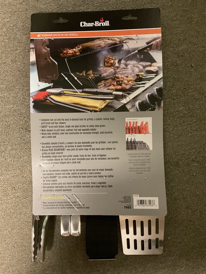 Char-Broil 7 Piece Starter Set - Barbecue Grill Cooking Utensils Tongs ...