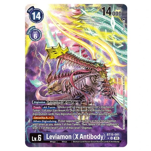 Digimon CCG Leviamon (X Antibody) BT15-081 Alternative Art Foil for ...