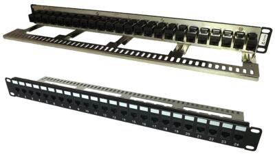 CAT 6 24 PORT COUPLER PANEL & CABLE BAR, PATCH PANELS CONNECTORS FOR ...