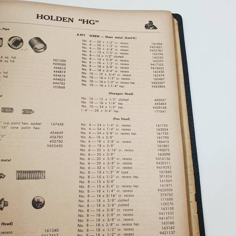 Holden Screw - Sheet Metal - Pan Head No.8 - 18 × ½" Cr. Recess 163162 ...