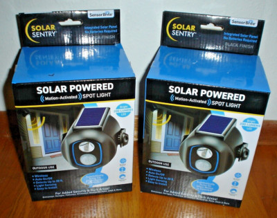 Lot of 2 Solar Sentry SensorBrite Solar Powered Motion-Activated Spot ...