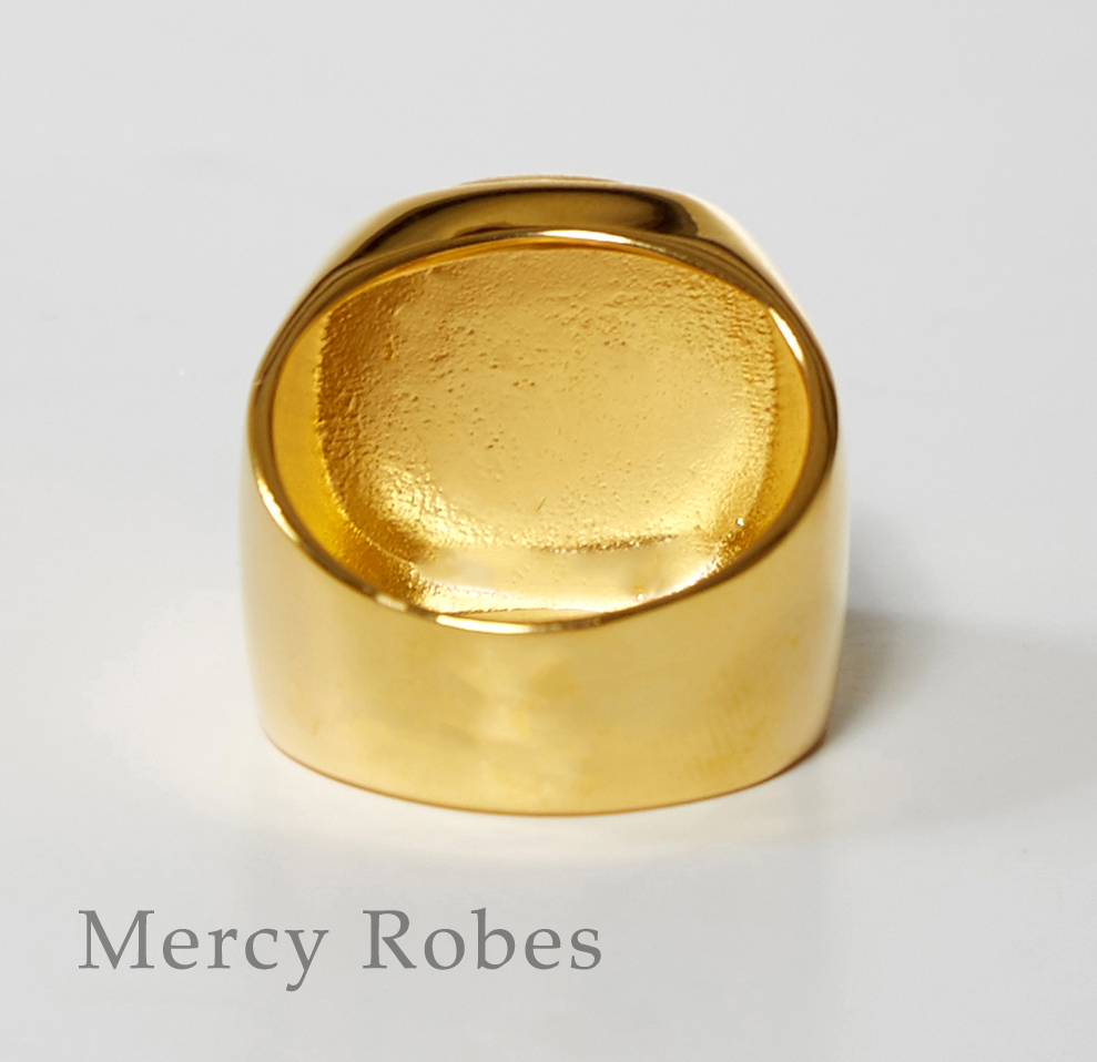 Men's Pastors Clergy Ring, Cross, Yellow Gold Finish, Religious ...