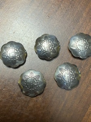 Vintage Native American Navajo Sterling Silver Button Covers Set Of 5 ...
