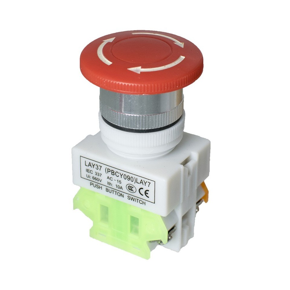 Mushroom Head Safety Stop Switch 22mm Red for Control Panel ...