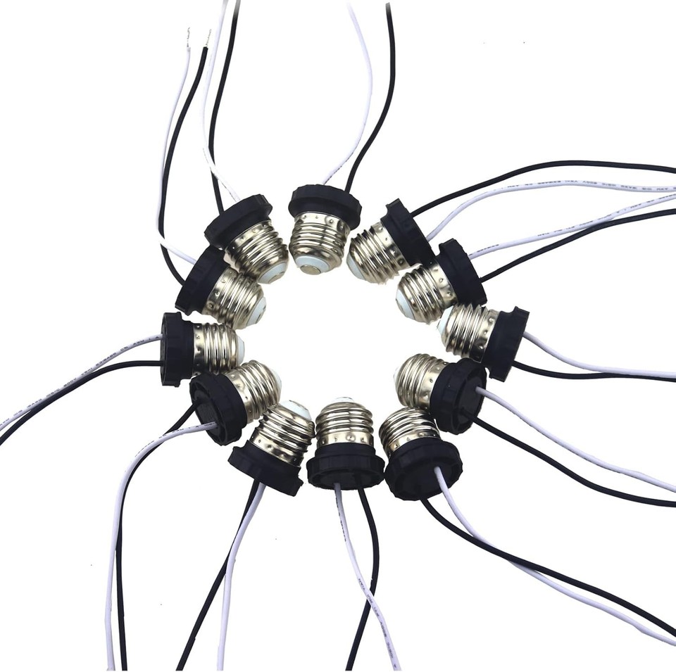 Rextin E26 Socket Adapter Medium Edison Base Male Screw in Light Bulb ...