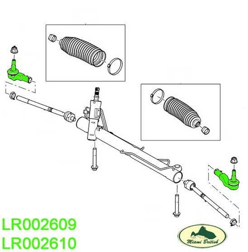 LAND ROVER STEERING TIE ROD END SET x2 LR2 LR002609 LR002610 OEM | eBay