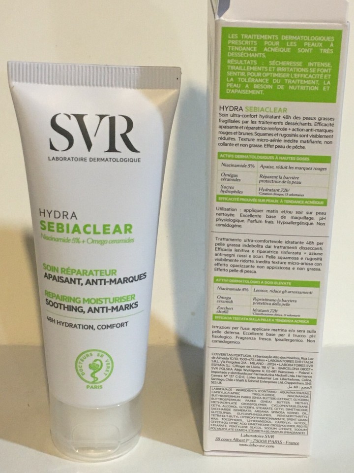 SVR Sebiaclear Hydra Anti-Mark Soothing Repairing 40ml acne-prone skin ...