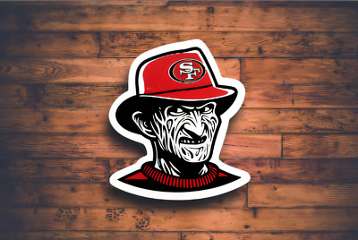 Freddy Kruger in a San Francisco 49ers hat - Die Cut Laminated Vinyl ...